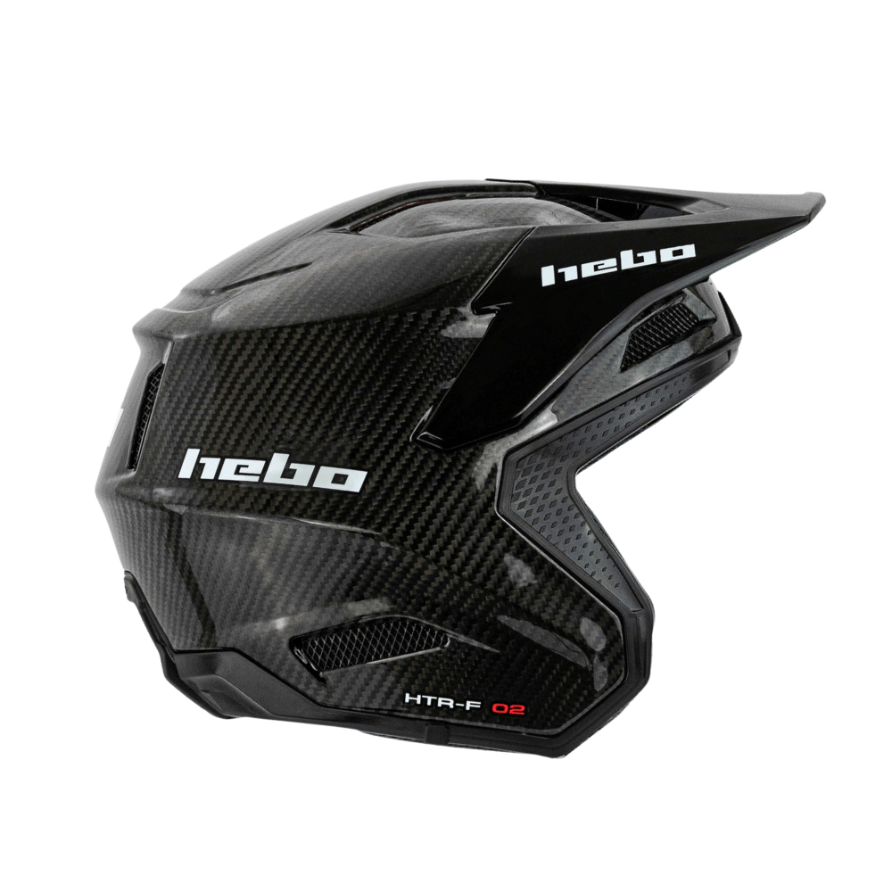 Hebo Zone Race Carbon K3 Gloss Black Trials Helmet | Road and Trials